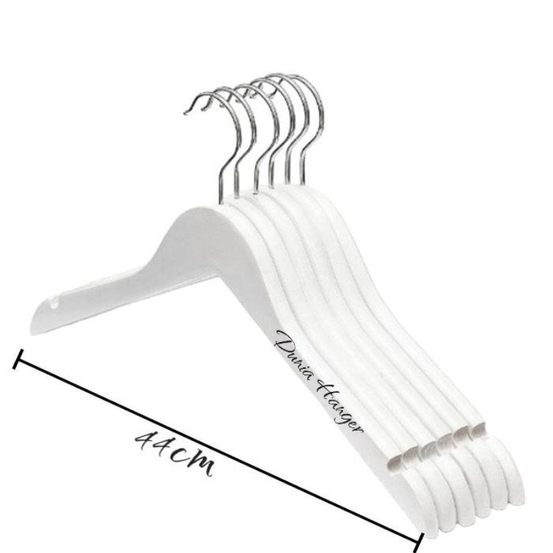 Jual Hanger kayu dewasa warna PUTIH LUSINAN 12 pcs | Shopee Indonesia