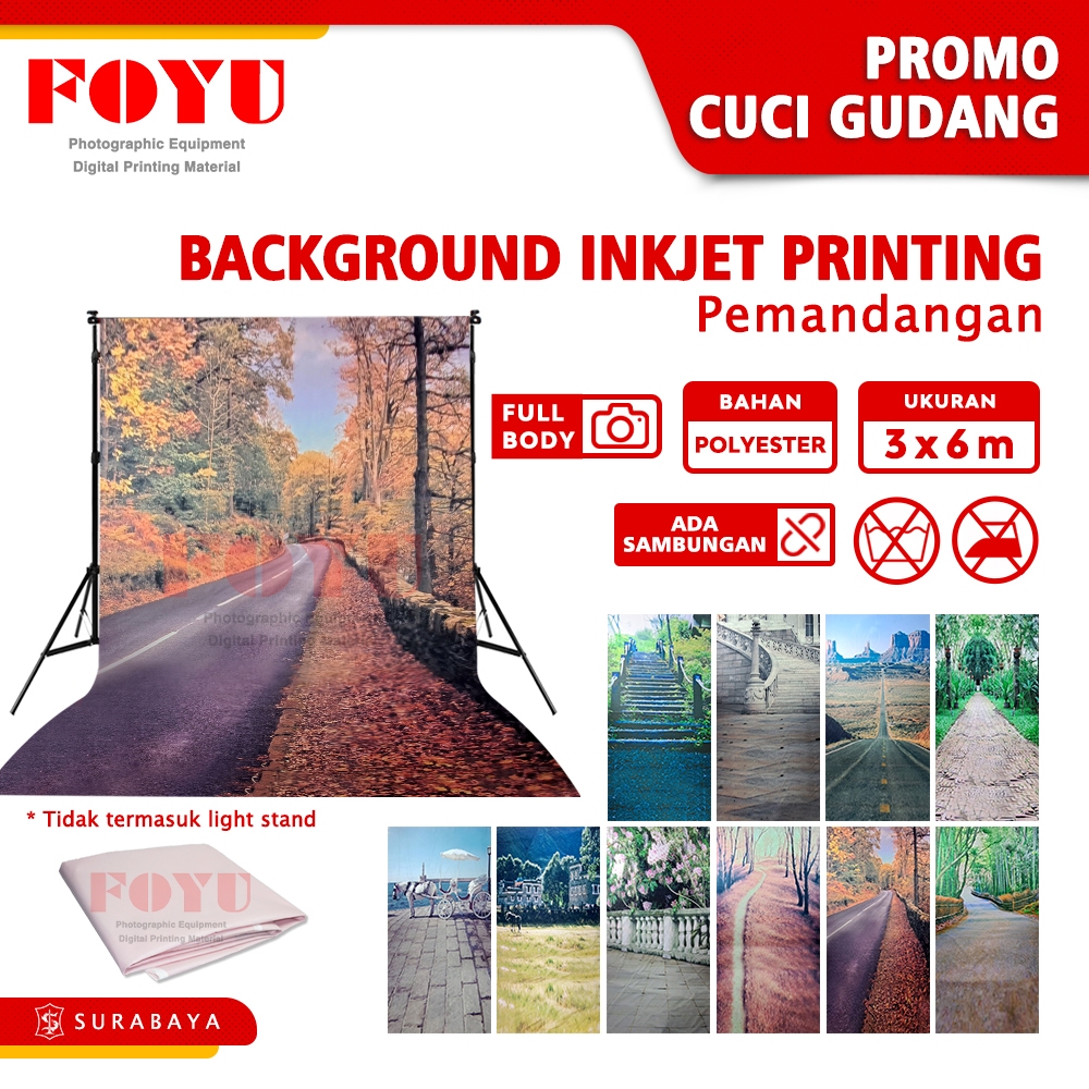 Jual Background Backdrop Foto Inkjet Printing Pemandangan Jalan Road ...