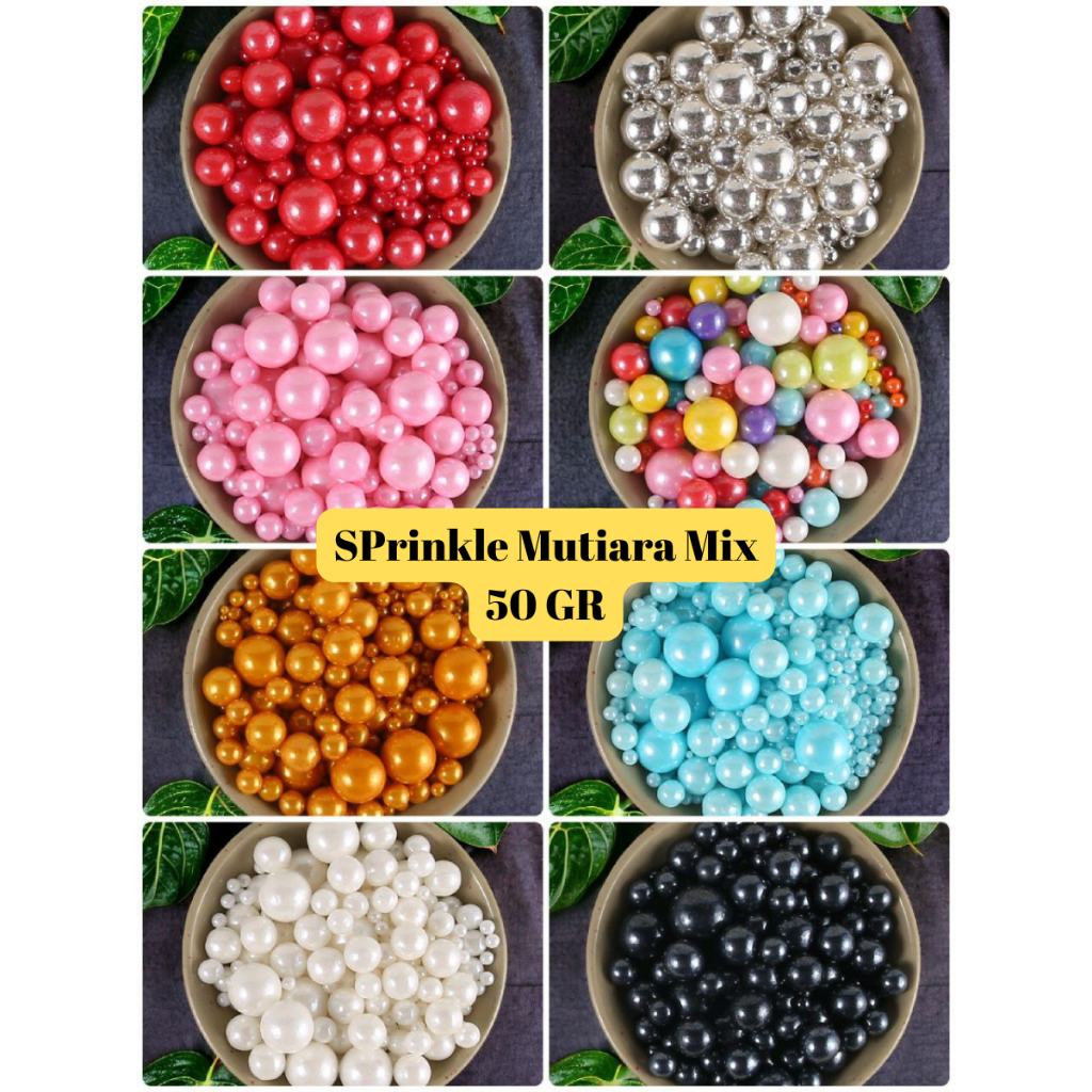 Jual Sprinkle Mutiara MIX Trimit Sprinkles Hiasan Kue Cake Tart ...