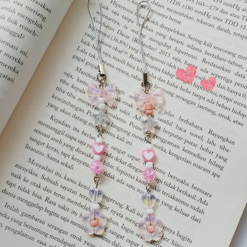 Jual strap handphone manik-manik warna pink | Shopee Indonesia