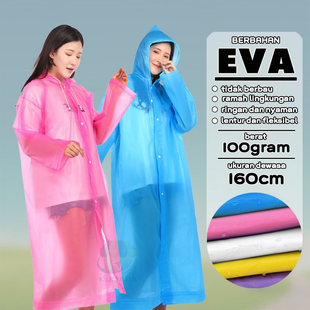 Jual JAS HUJAN EVA TRANSPARANT TEBAL DEWASA KOREA PONCHO PRIA WANITA UNIVERSAL / RAINCOAT JAS ...