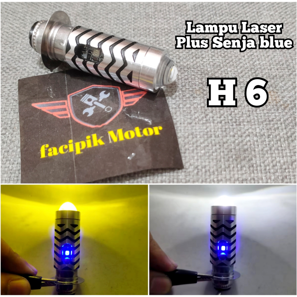 Jual Lampu utama Led H6 laser jauh dekat putihkuning plus senja biru | Shopee Indonesia