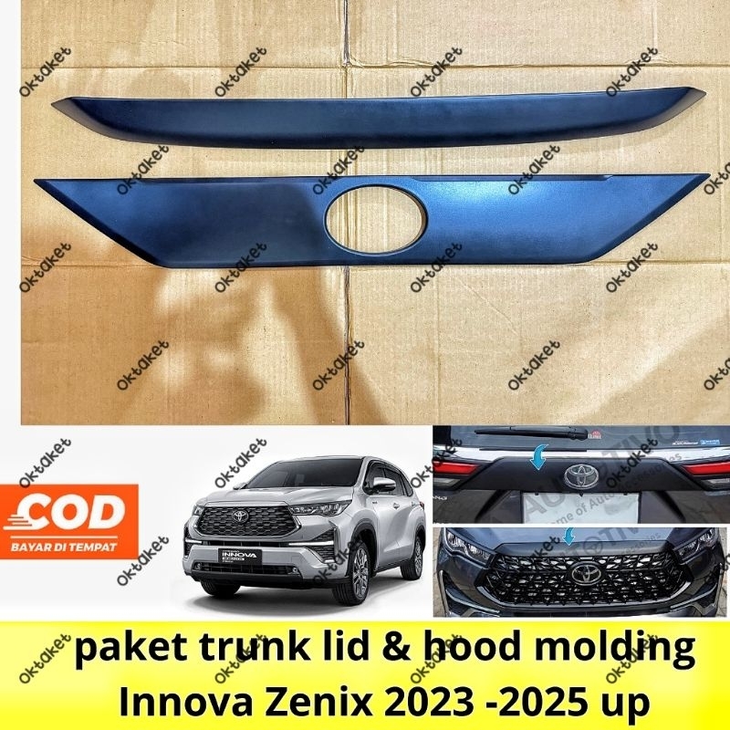 Jual paket trunk lid & hood molding Innova Zenix 2023 2024 2025 Hitam ...