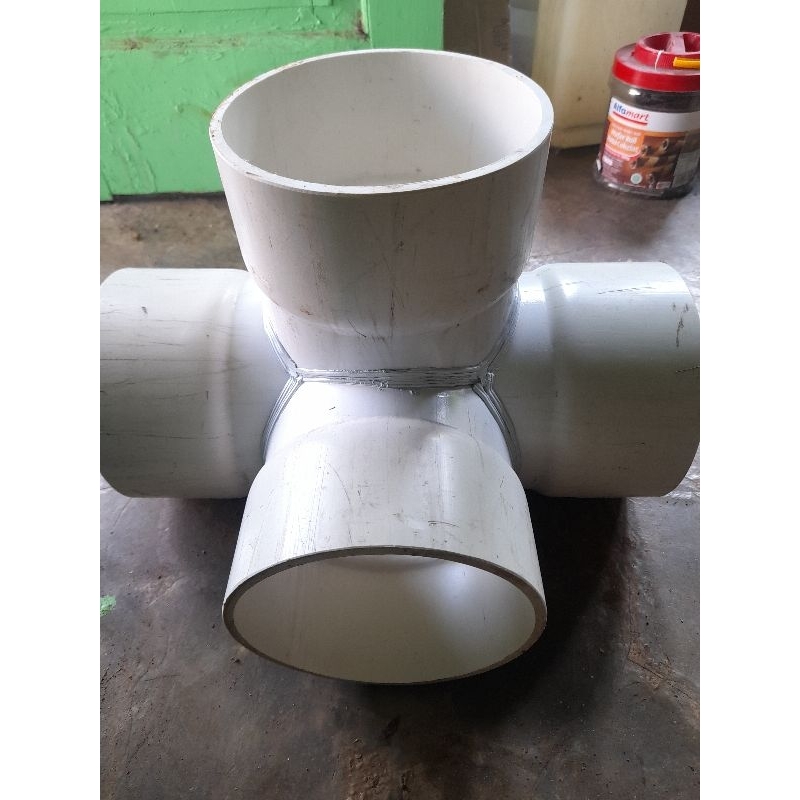 Jual tee 4 way 6 inchi fitting pvc 6 inchi konektor 4 cabang | Shopee ...