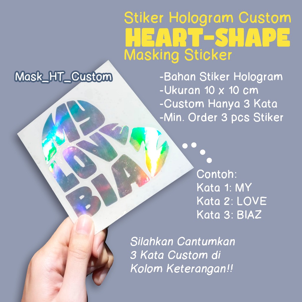 Jual STIKER HOLOGRAM CUSTOM / STICKER VINYL HOLOGRAM / PELANGI MASKING ...