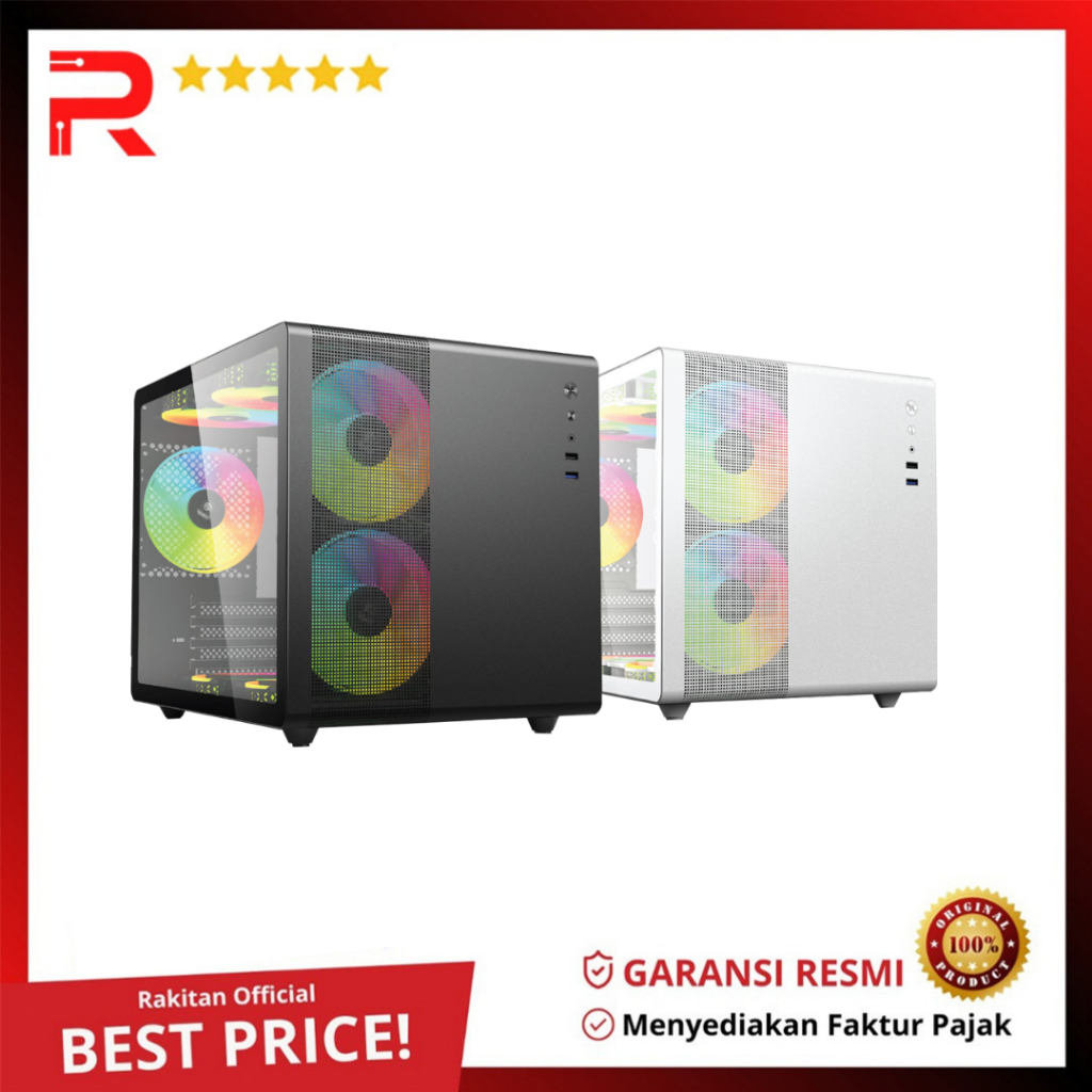 Jual Casing Enlight Z5 White - microATX Gaming Case Enlight Z5 Tempered ...