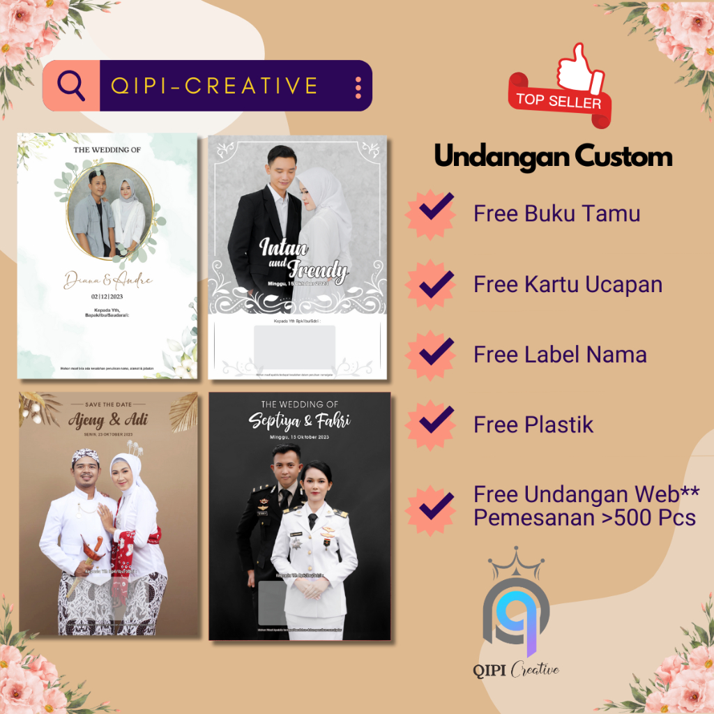 Jual Undangan Pernikahan Custom Murah Foto (ART CARTON) | Shopee Indonesia