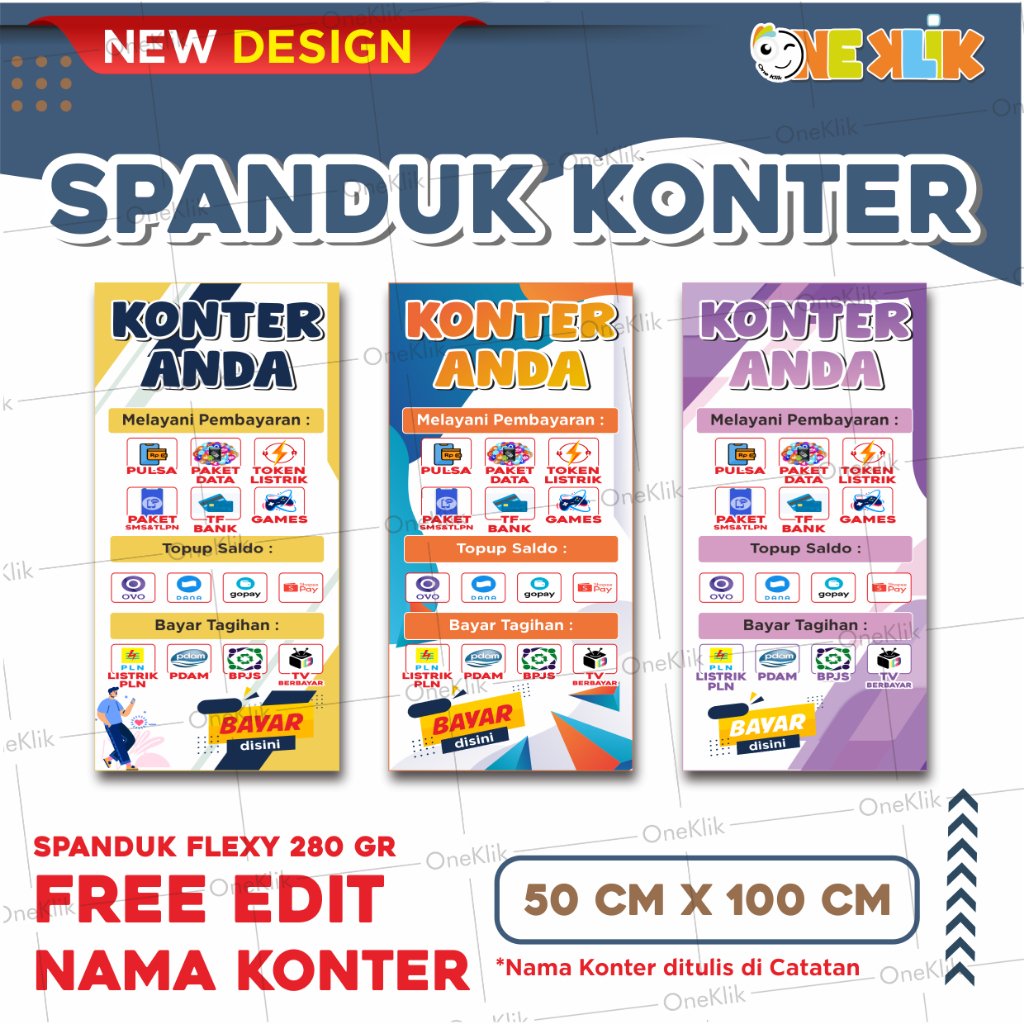 Jual Spanduk Banner Konter / Banner Konter / Aksesoris Konter / Banner ...