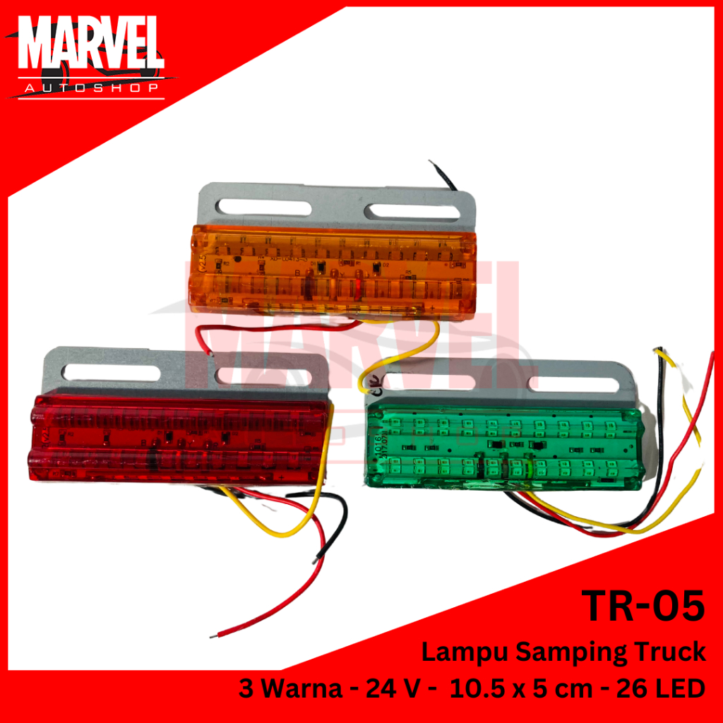 Jual LAMPU LED SAMPING BAK TRUCK TRUK KOTAK PERSEGI PANJANG 12V / 24V 24 VOLT WARNA WARNI 2 MODE ...