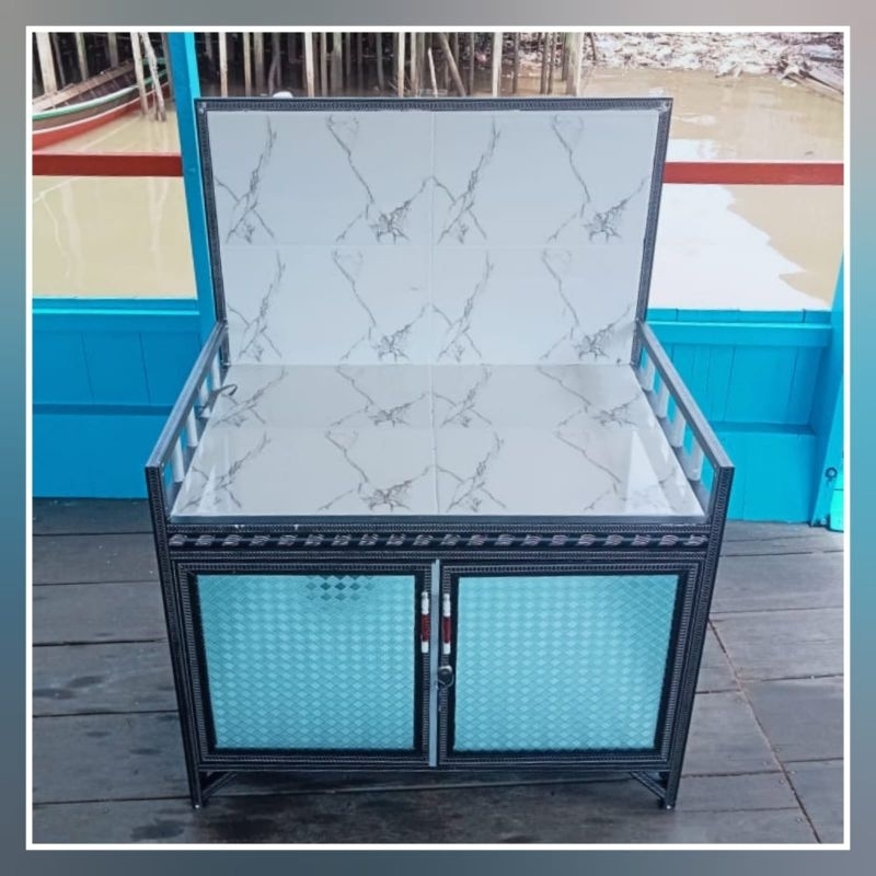 Jual Meja Kompor Kaca Aluminium 2/3/4/6 Pintu (Warna Random) | Meja ...