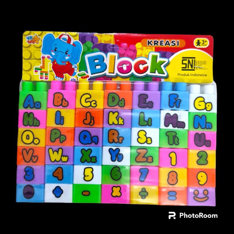 Jual Mainan Anak Block Edukasi Balok Kreatif Huruf Abc Dan Angka Isi ...