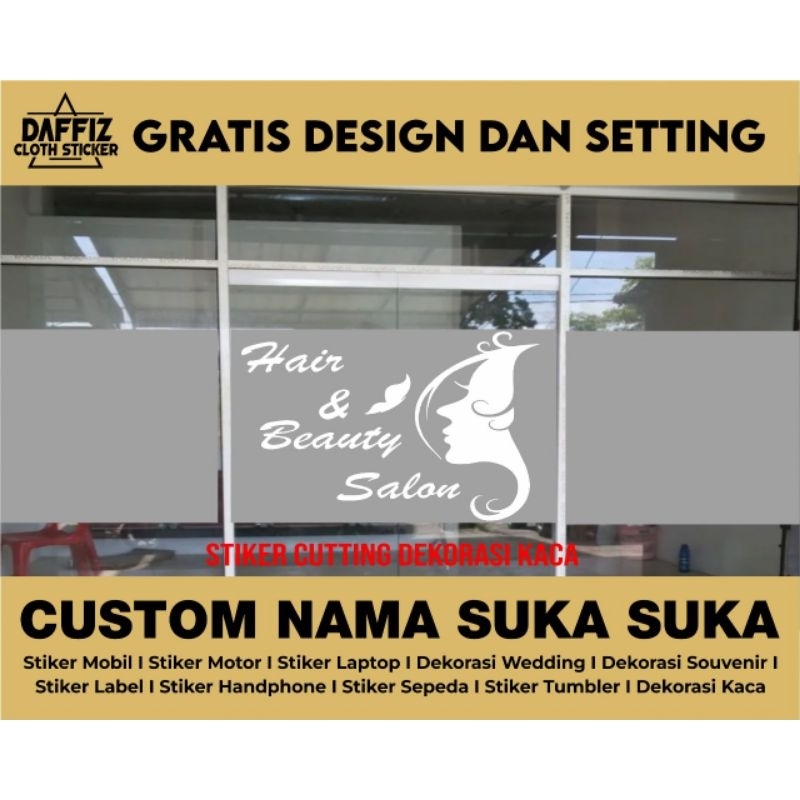Jual Stiker Cutting Dekorasi kaca Salon & Beauty | Stiker Cutting ...