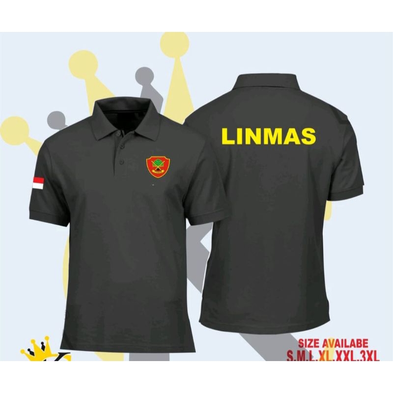 Jual BAJU KERAH POLO LINMAS NEW MODEL TULISAN KUNING | Shopee Indonesia