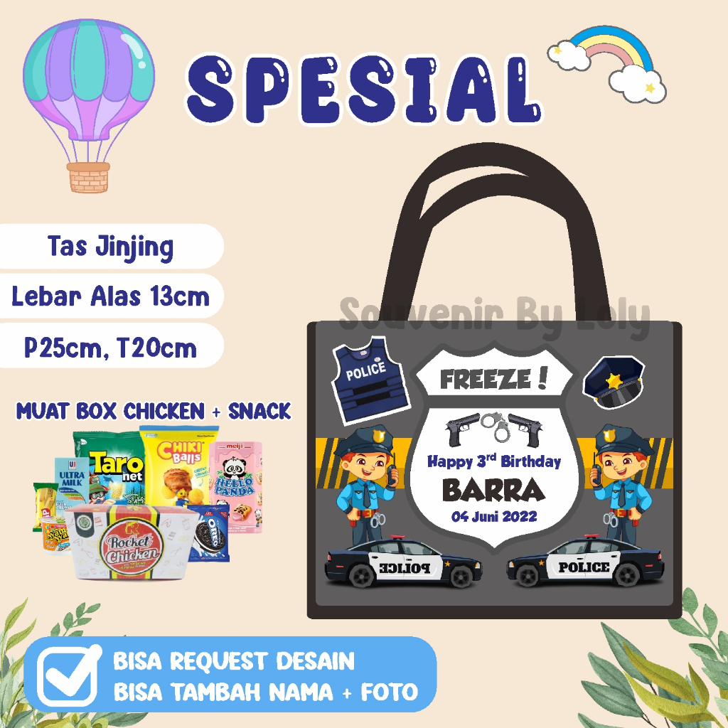 Jual Goodie Bag HITAM /Tas Ultah Custom/Goodie Bag Custom/Tas Ultah ...