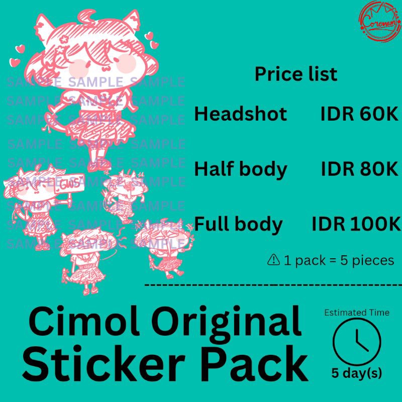 Jual Coronam Art Commission Digital "Cimol Original Sticker Pack ...