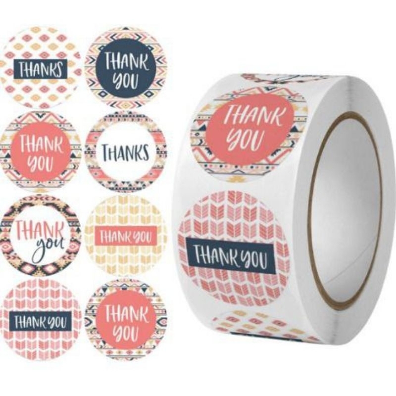 Jual STICKER THANK YOU-STICKER ROLL(isi 500pcs) | Shopee Indonesia