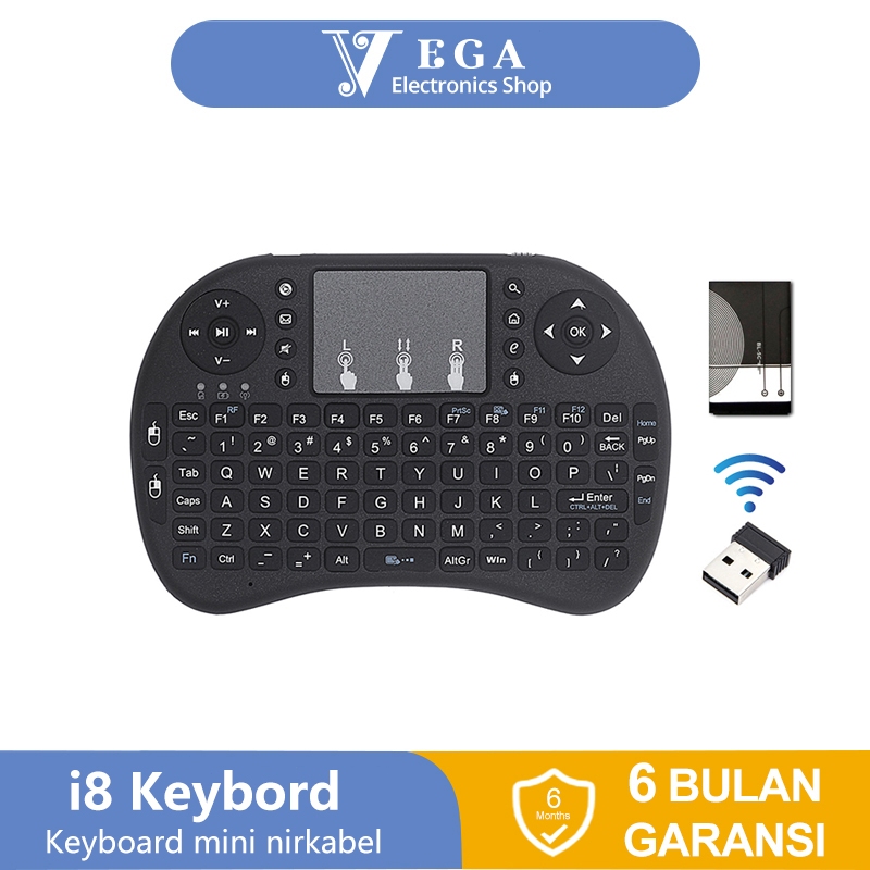 Jual Keyboard Mini i8 Wireless Touchpad Handheld Keyboard Dan Backlight ...