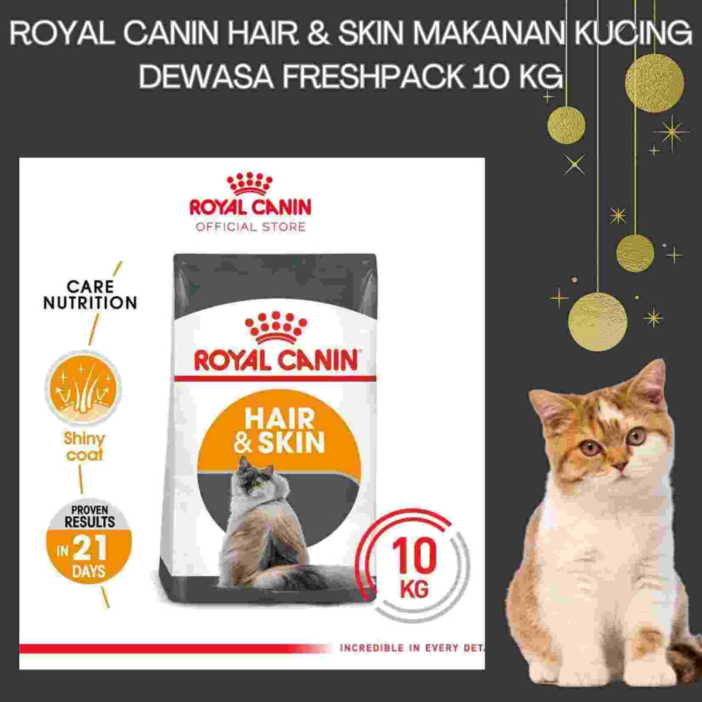 Jual [EXPEDISI] Royal Canin HAIR & SKIN Dry Food Kucing 10 kg | Shopee ...