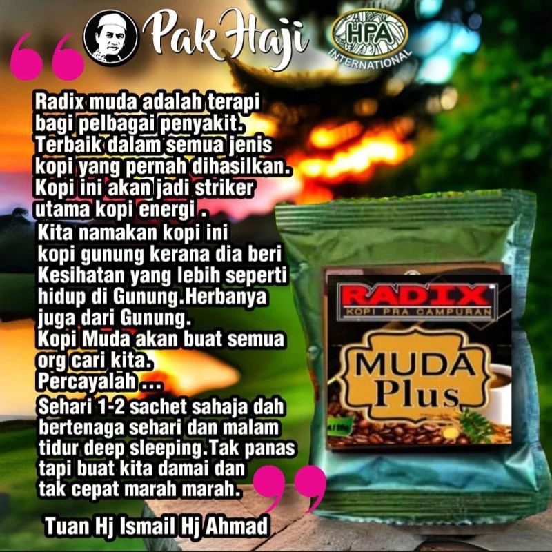 Jual Radix Muda Plus HPA International Pak Haji | Shopee Indonesia
