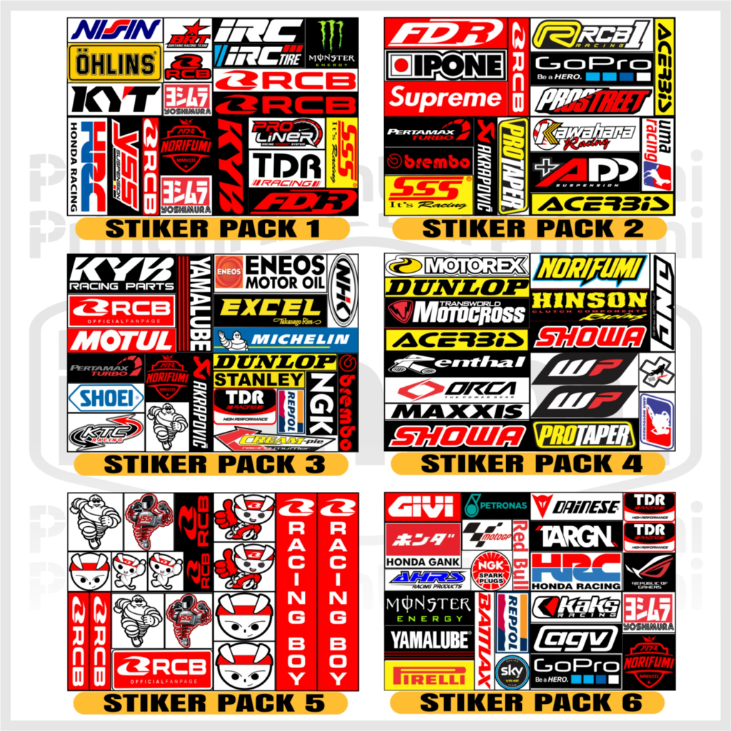 Jual Stiker Pack Racing Sponsor Sticker Plus Laminasi Anti Pudar Logo ...