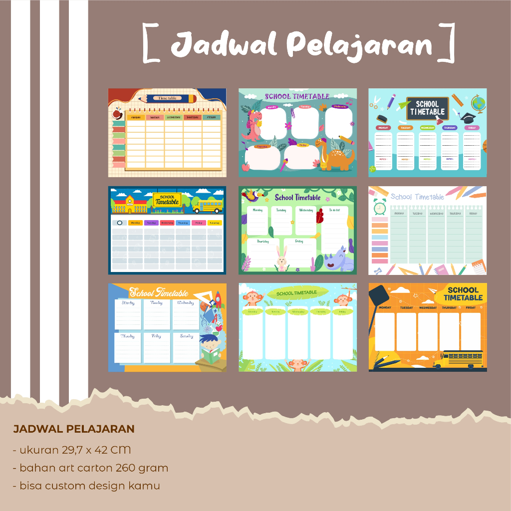 Jual JADWAL PELAJARAN | SCHEDULE BOARD | PLANNER | JADWAL SEKOLAH ...