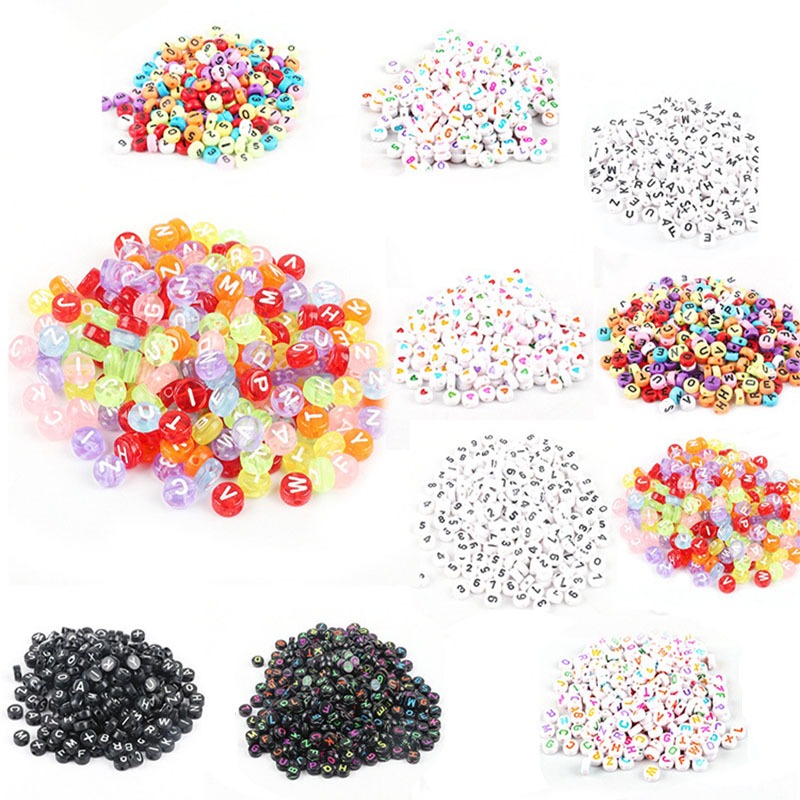 Jual [COD Ready stock]100pcs Manik Alphabet Number Manik Bentuk Love ...