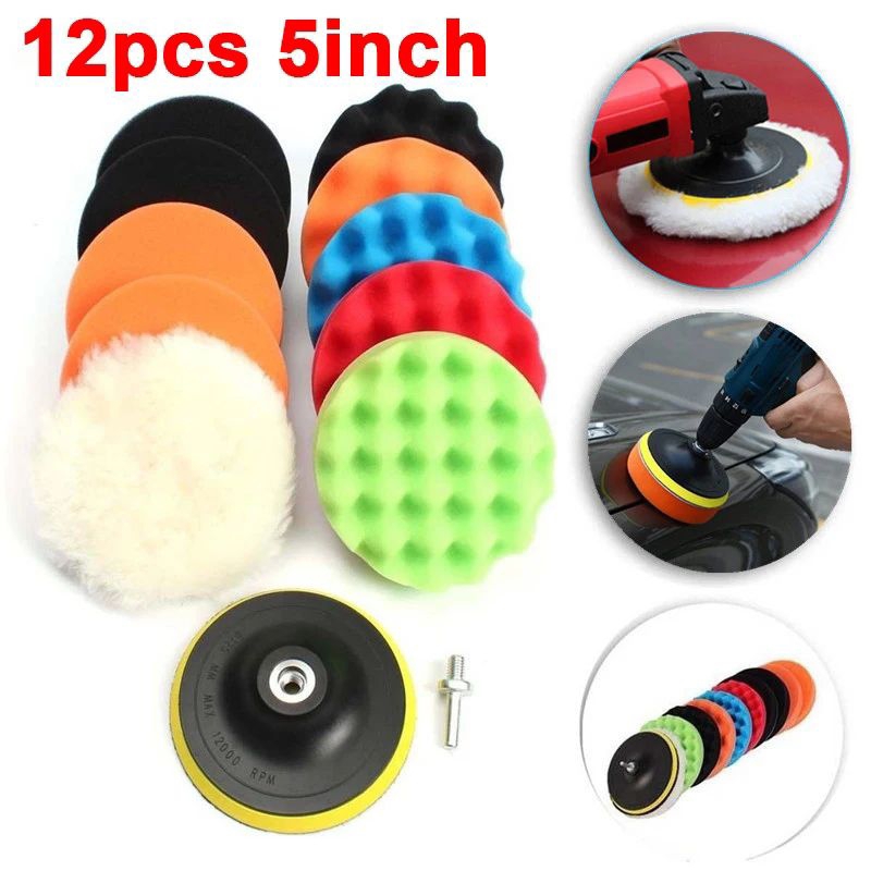 Jual Paket Spon Busa Poles Mobil Motor 5" 12Pc Sponge Wool Polishing ...