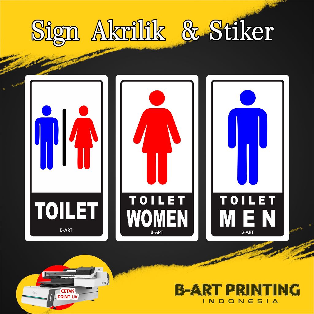 Jual Stiker Himbauan Stiker Sing Akrilik Toilet Man Woman Label Sign ...