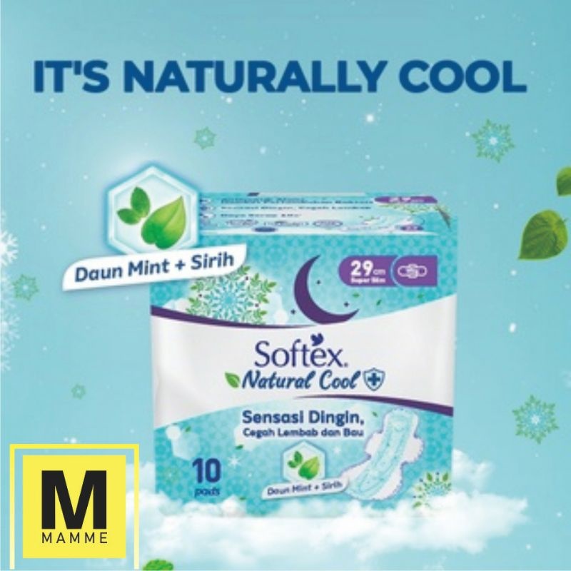 Jual SOFTEX NATURAL COOL SENSASI DINGIN PANTYLINER / PANTY LINER ISI 10 ...