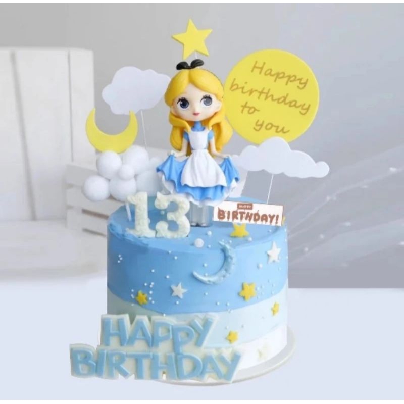 Jual CAKE TOPPER ALICE IN WONDERLAND BIRU BLUE DRESS PRINCESS FIGURE ...