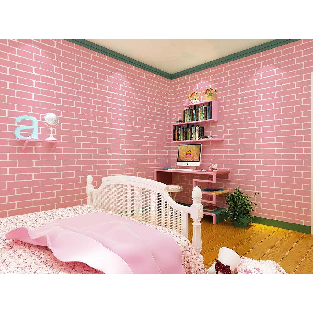 Jual Wallpaper Dinding Stiker Wallpaper Bata Pink List Putih 7ms/d 8m ...