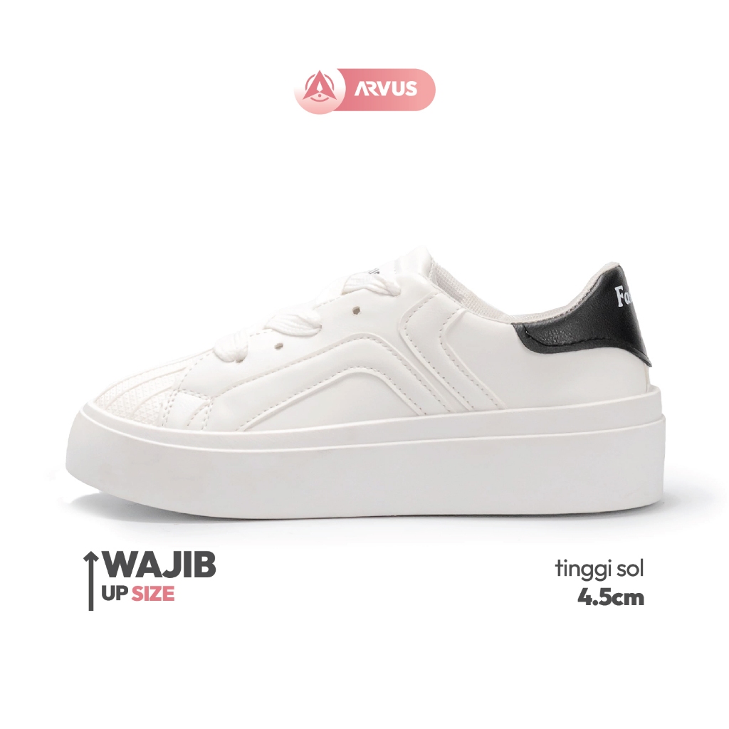 Jual Arvus Sheryl Sepatu Sekolah Sneakers Perempuan White | Shopee ...