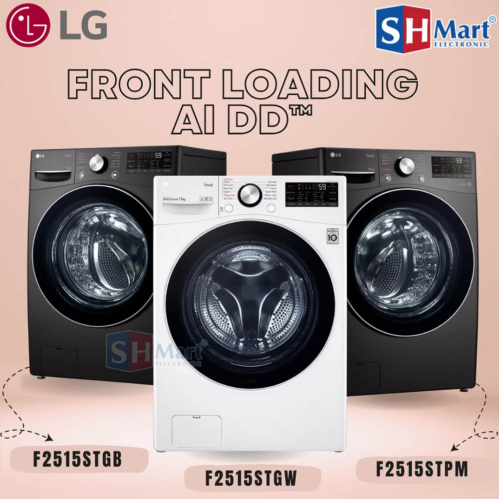 Jual MESIN CUCI LG FRONT LOADING 15 KG F2515STGW / F2515STGB ...