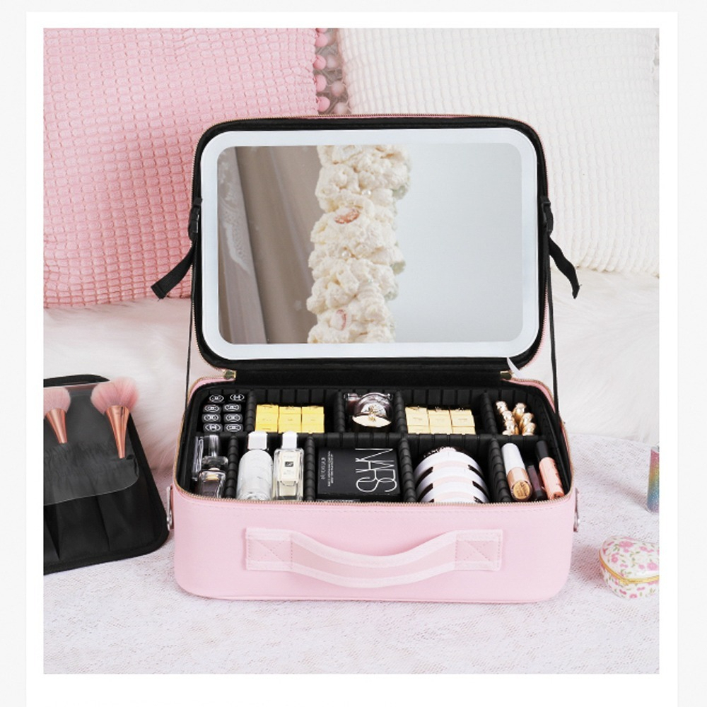 Jual Tas Makeup Lampu / Beauty Case LED Bag Mua / Full Mirror Tas ...
