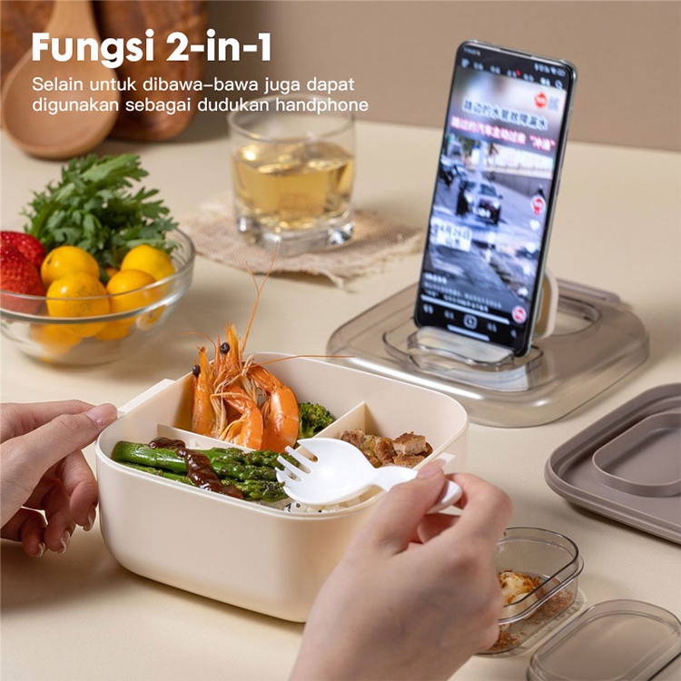 Jual Eatkit 850ml Kotak Bekal Set Lunch Box Set 3in1 Kotak Makan Set Microwave Gratis Alat Makan ...