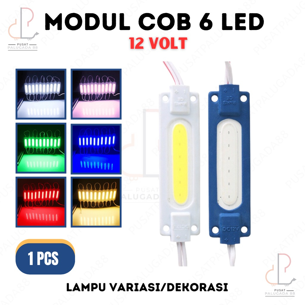 Jual Lampu Led Modul 6 Mata COB Lampu Led COB 6 Mata Kolong Variasi Truk Mobil Motor 12V 24V ...