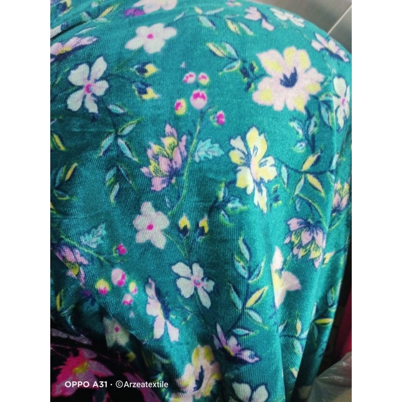 Jual bahan/kain bludru motif garment(motif bunga) | Shopee Indonesia