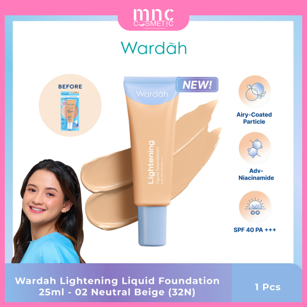 Jual WARDAH Lightening Liquid Foundation 25ml 02 NEUTRAL BEIGE (32N ...