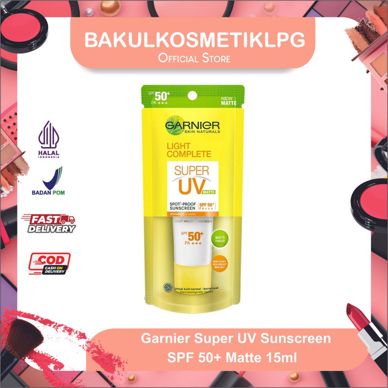 Jual Garnier Super UV Sunscreen SPF 50+ Matte 15ml | Shopee Indonesia