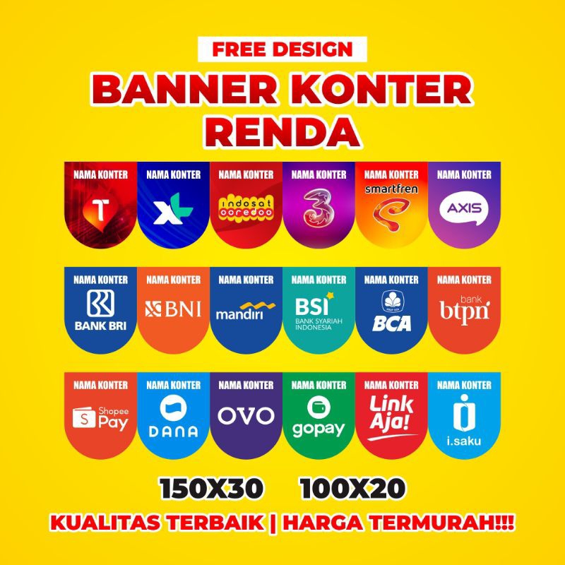 Jual BANNER KONTER RENDA HIASAN 310GSM/ SPANDUK RENDA HIASAN GANTUNG | Shopee Indonesia
