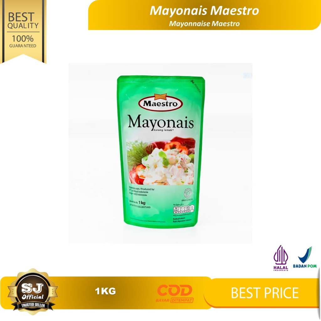 Jual MAYO MAESTRO Kemasan 1kg / MAYONNAISE / MAYONAIS Maestro Pouch ...