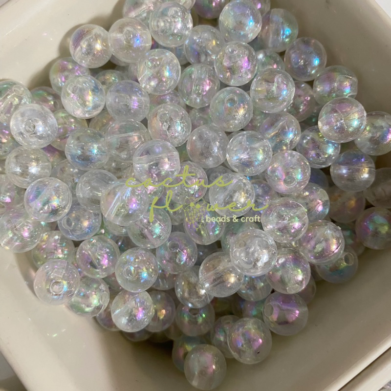 Jual Manik Bulat Kilap Pelangi Clear AB 6,8,10mm | Shopee Indonesia