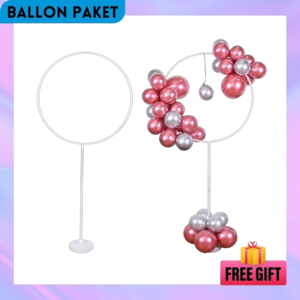 Jual Standing Balon Holder Bulat / Stand Balon Bentuk Lingkar 163cm x ...