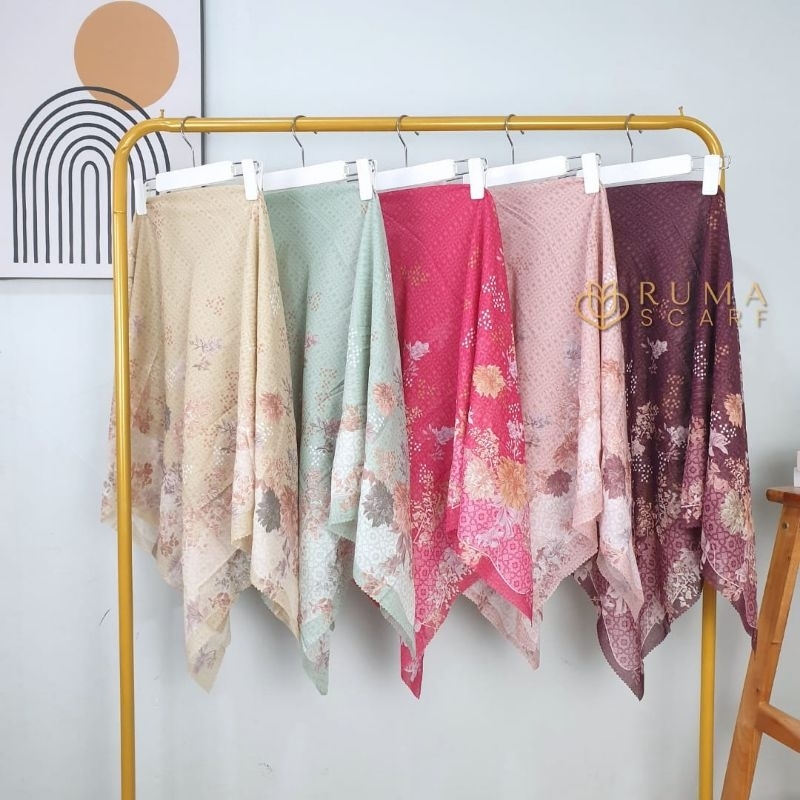 Jual RUMA SCARF - HIJAB SEGI EMPAT VOAL MOTIF STANDAR (Q) | Shopee Indonesia