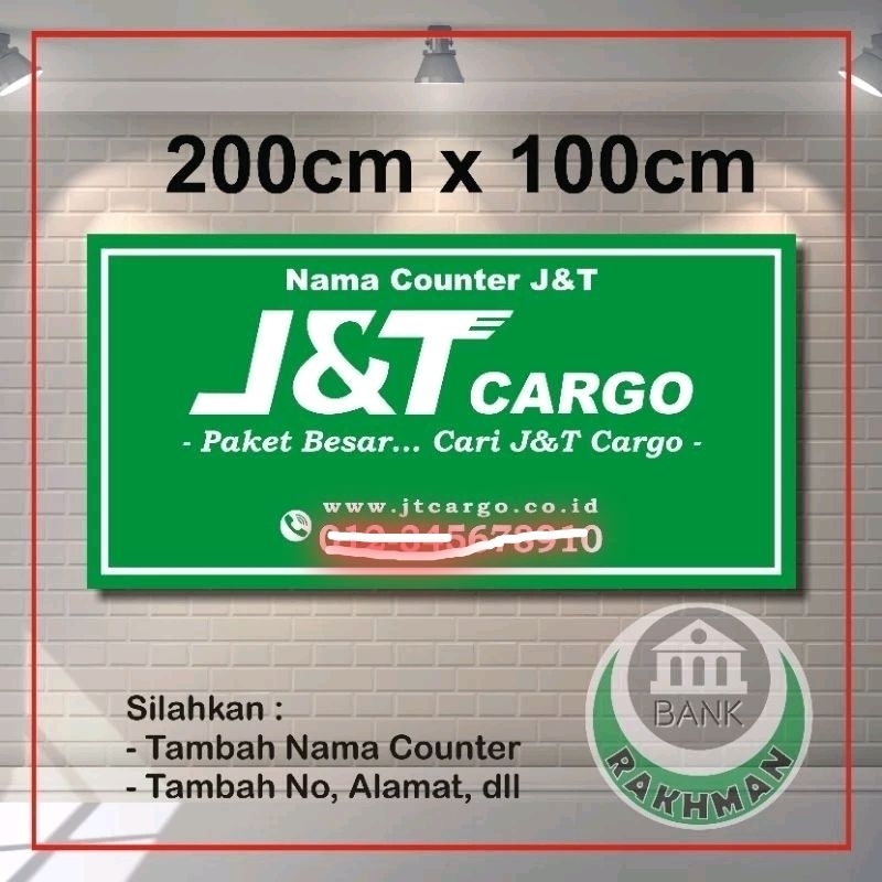 Jual SPANDUK BANNER JNT CARGO UKURAN 200CM X 100CM | Shopee Indonesia