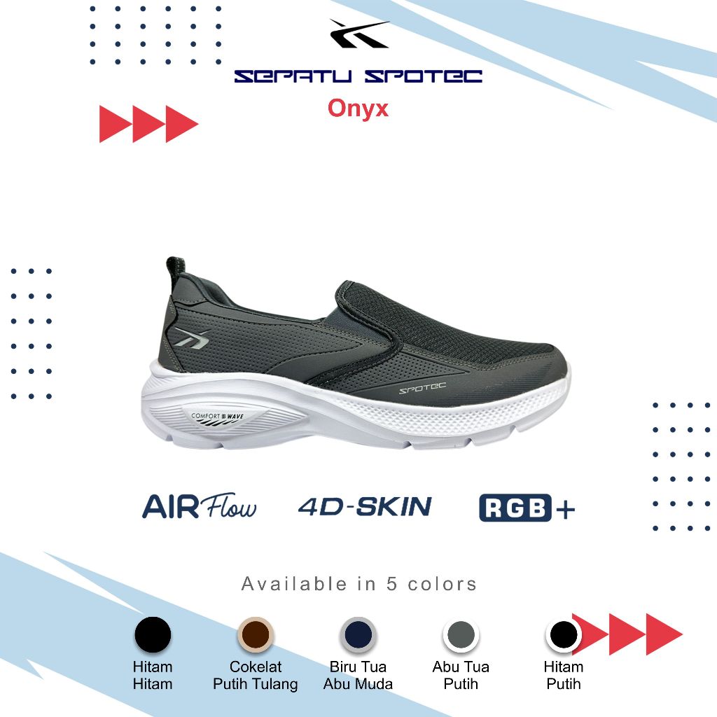 Jual SPOTEC Sepatu Walking ONYX Abu Tua - Putih | Shopee Indonesia