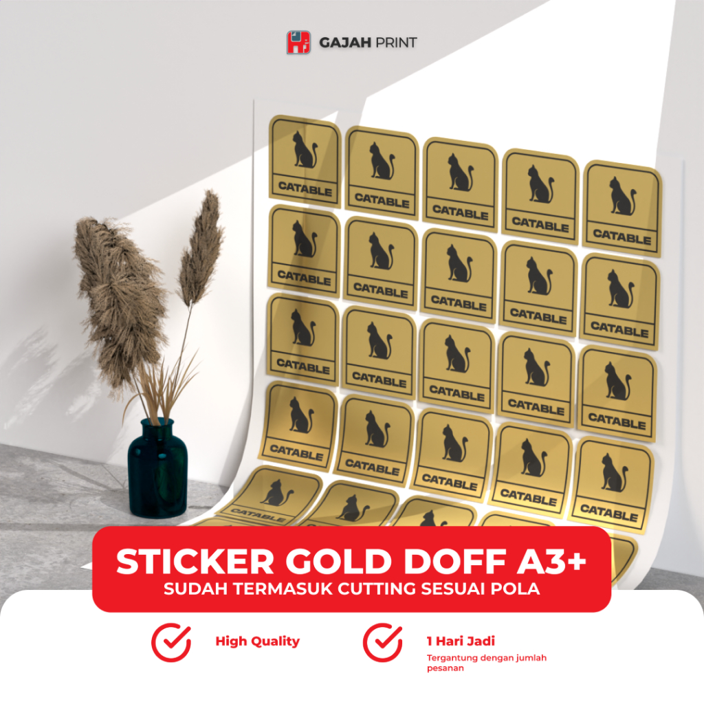 Jual Cetak Stiker Gold Doff A3+ /Stiker Label Gold Doff /Stiker Gold ...