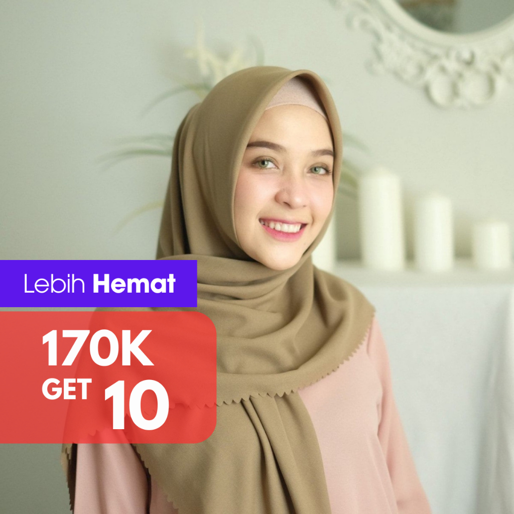 Jual HIJAB SEGI EMPAT BELLA LASERCUT Bahan POLYCOTTON Ukuran 115x115cm ...