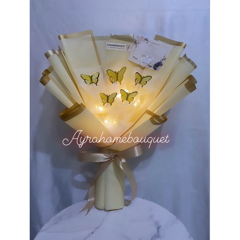 Jual [KUPU ISI 5] Bouquet Buket Bunga Kupu-Kupu LED Lampu For Gift ...