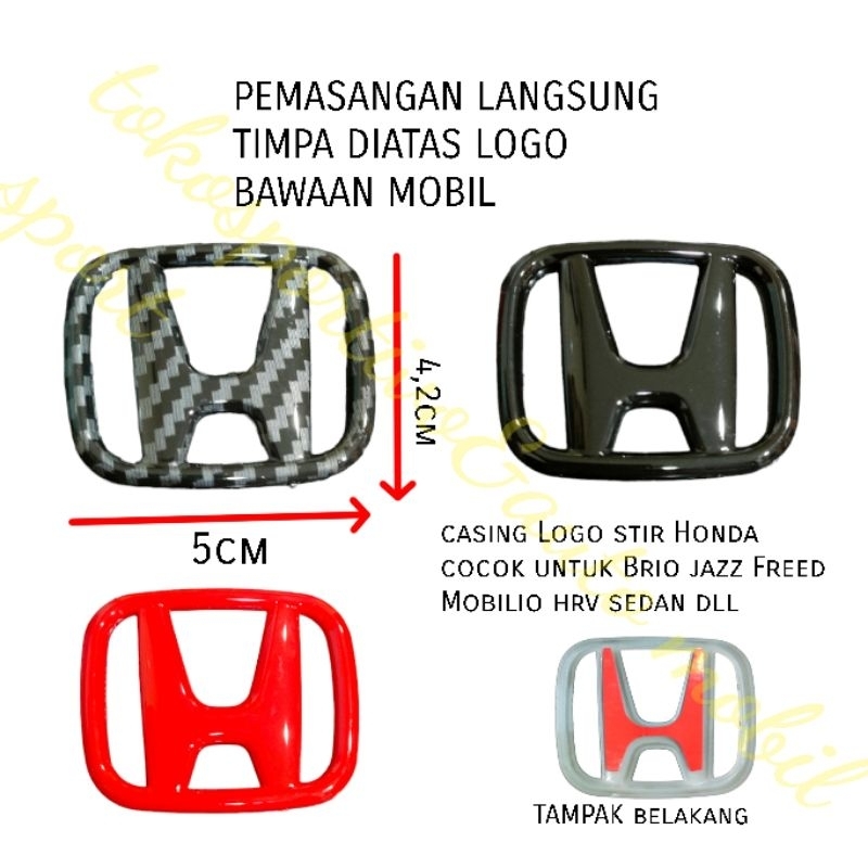 Jual CASING LOGO EMBLEM STIR HONDA BRIO JAZZ MOBILIO HRV SEDAN CARBON ...
